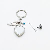 China Metal Blank Sublimation Urn Keychain For Ashes for sale