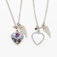 China Sublimation Memorial Ash Necklace With Birthstone Personalized Logo Heart Wing Cremation Necklace For Ashes for sale