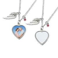 China Sublimation Memorial Ash Necklace With Birthstone Personalized Logo Heart Wing Cremation Necklace For Ashes for sale