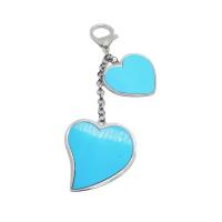 China Double Hearts Sublimation Keychain Blanks Personalized Zinc Alloy Bag Buckles for sale