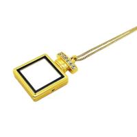 China Creative Double Sided Printing Perfume Bottle Sublimation Necklace Blanks Gold And Silver Color for sale