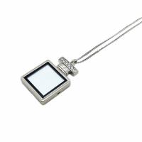 China Creative Double Sided Printing Perfume Bottle Sublimation Necklace Blanks Gold And Silver Color for sale