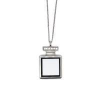 China Creative Double Sided Printing Perfume Bottle Sublimation Necklace Blanks Gold And Silver Color for sale