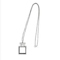 China Creative Double Sided Printing Perfume Bottle Sublimation Necklace Blanks Gold And Silver Color for sale