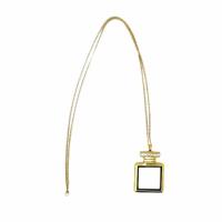 China Creative Double Sided Printing Perfume Bottle Sublimation Necklace Blanks Gold And Silver Color for sale