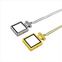 China Creative Double Sided Printing Perfume Bottle Sublimation Necklace Blanks Gold And Silver Color for sale