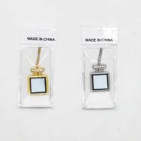 China Creative Double Sided Printing Perfume Bottle Sublimation Necklace Blanks Gold And Silver Color for sale
