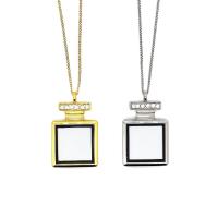 China Creative Double Sided Printing Perfume Bottle Sublimation Necklace Blanks Gold And Silver Color for sale