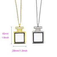 China Creative Double Sided Printing Perfume Bottle Sublimation Necklace Blanks Gold And Silver Color for sale