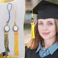 China Double Sided Printing Sublimation Graduation Tassel Photo Charm For Graduation Cap Custom Graduation Tassel Charms for sale