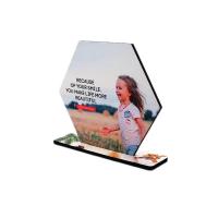 China Customized Mdf Photo Frame Hexagon Shape Sublimation Mdf Photo Frame Blanks for sale