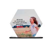 China Customized Mdf Photo Frame Hexagon Shape Sublimation Mdf Photo Frame Blanks for sale