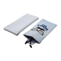 China Double Sided Sublimation Neoprene Glasses Bag Snap Fastener Custom Logo Soft Portable Folding Eyewear Pouch Blank Glasses Case for sale