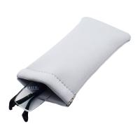 China Double Sided Sublimation Neoprene Glasses Bag Snap Fastener Custom Logo Soft Portable Folding Eyewear Pouch Blank Glasses Case for sale