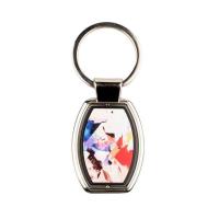 China Sublimation Rotary Keychain Business Gift Custom Logo Double Sided Sublimation Keychain Blanks Metal Keyring Blanks for sale