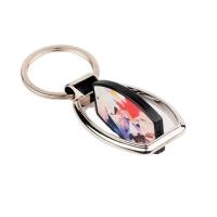 China Sublimation Rotary Keychain Business Gift Custom Logo Double Sided Sublimation Keychain Blanks Metal Keyring Blanks for sale
