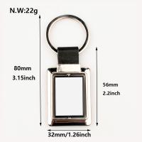 China Sublimation Rotary Keychain Business Gift Custom Logo Double Sided Sublimation Keychain Blanks Metal Keyring Blanks for sale