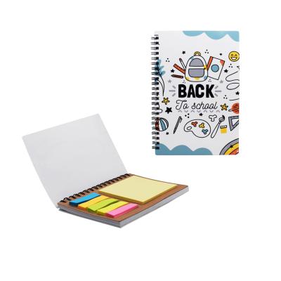 China Blank A5 PET Cover Spiral Coil Notebook Sublimation Blank Notebook With Color Sticky Note Pad for sale