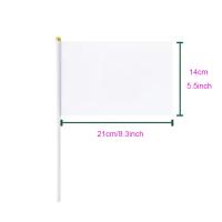China Custom Sublimated Flags Double Sided White Polyester Sublimation Hand Flag Blanks for sale