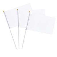 China Custom Sublimated Flags Double Sided White Polyester Sublimation Hand Flag Blanks for sale