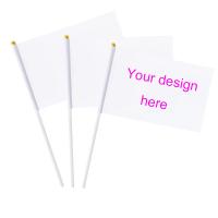China Custom Sublimated Flags Double Sided White Polyester Sublimation Hand Flag Blanks for sale