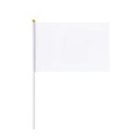 China Custom Sublimated Flags Double Sided White Polyester Sublimation Hand Flag Blanks for sale