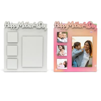 China Printable Eco-Friendly MDF Sublimation Photo Frame With Stand For Mothers Day And Fathers Day Gift for sale