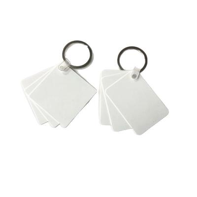 China Double-Sided Printing Sublimation Blank Plastic PET Keychain Pendant Three Pieces In One Set for sale