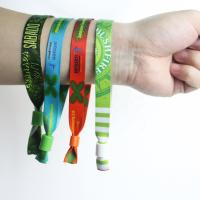 China Custom Event Festival Party Ribbon Satin Fabric One Time Use Brands Blank Sublimation Wristbands Bracelets for sale