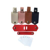 China Sublimation Leather Photo Holder Pendant With Printable 6 Sheets PET Film 1 Inch Photo Leather Keychain Album for sale