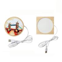 China Warm White LED Base Sublimation PET Blanks LED Night Light For Heat Press for sale