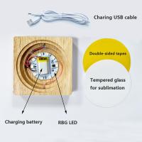 China Tempered Glass Rechargeable Batteries RGB LED Base Blank Sublimation LED Night Light for sale