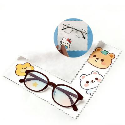 China Custom Logo Sublimation Microfiber Blank Lens Cloth Sublimation Glasses Cleaning Cloth for sale