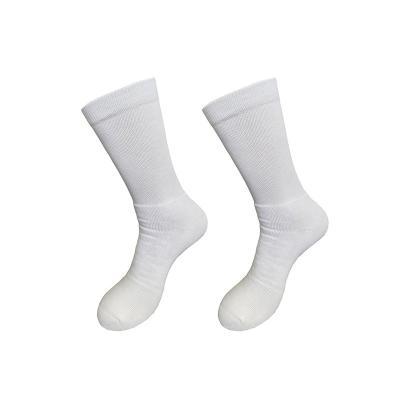 China Dye Sublimated Socks Mid-Calf White Polyester Socks For Sublimation for sale