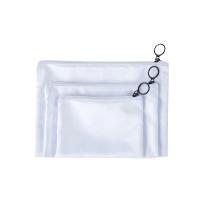 China Blank White Polyester Peach Skin Sublimation Makeup Bag DIY Coin Bag Zipper Pencil Bag for sale
