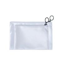 China Blank White Polyester Peach Skin Sublimation Makeup Bag DIY Coin Bag Zipper Pencil Bag for sale