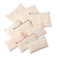 China Sublimation Blank Linen Zipper Canvas Pencil Bag Makeup Bag Toiletry Bag Storage Bag Canvas Bag Portable Pencil Case for sale