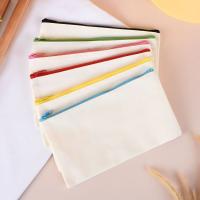 China Sublimation Blank Linen Zipper Canvas Pencil Bag Makeup Bag Toiletry Bag Storage Bag Canvas Bag Portable Pencil Case for sale