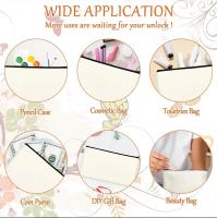 China Sublimation Blank Linen Zipper Canvas Pencil Bag Makeup Bag Toiletry Bag Storage Bag Canvas Bag Portable Pencil Case for sale
