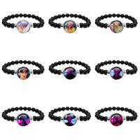 China Sublimation Blank Black Stretchy Elastic Band Glass Bead Bracelet Country Flag Bracelet Palestine Lives Beaded Bracelet for sale