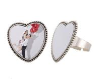 China Heart Silver Sublimation Ring Blanks Custom Finger Ring Jewelry Women Gifts Promotion for sale