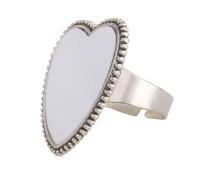 China Heart Silver Sublimation Ring Blanks Custom Finger Ring Jewelry Women Gifts Promotion for sale
