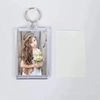 China Sublimation Blank Acrylic Keychain Custom Picture Insert Clear Plastic Acrylic Photo Frame Keychain for sale