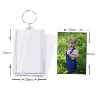 China Sublimation Blank Acrylic Keychain Custom Picture Insert Clear Plastic Acrylic Photo Frame Keychain for sale