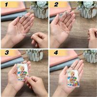 China Sublimation Blank Acrylic Keychain Custom Picture Insert Clear Plastic Acrylic Photo Frame Keychain for sale
