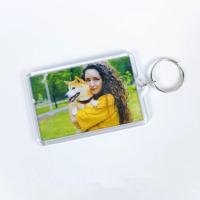 China Sublimation Blank Acrylic Keychain Custom Picture Insert Clear Plastic Acrylic Photo Frame Keychain for sale