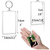 China Sublimation Blank Acrylic Keychain Custom Picture Insert Clear Plastic Acrylic Photo Frame Keychain for sale