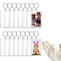 China Sublimation Blank Acrylic Keychain Custom Picture Insert Clear Plastic Acrylic Photo Frame Keychain for sale