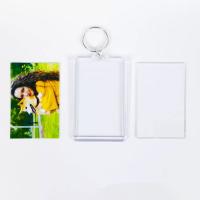 China Sublimation Blank Acrylic Keychain Custom Picture Insert Clear Plastic Acrylic Photo Frame Keychain for sale
