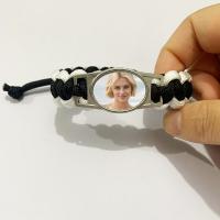 China Sublimation KPOP Group Woven Bracelet Diy Custom Anime-Themed Crystal Inlaid Colorful Adjustable Wristband for sale